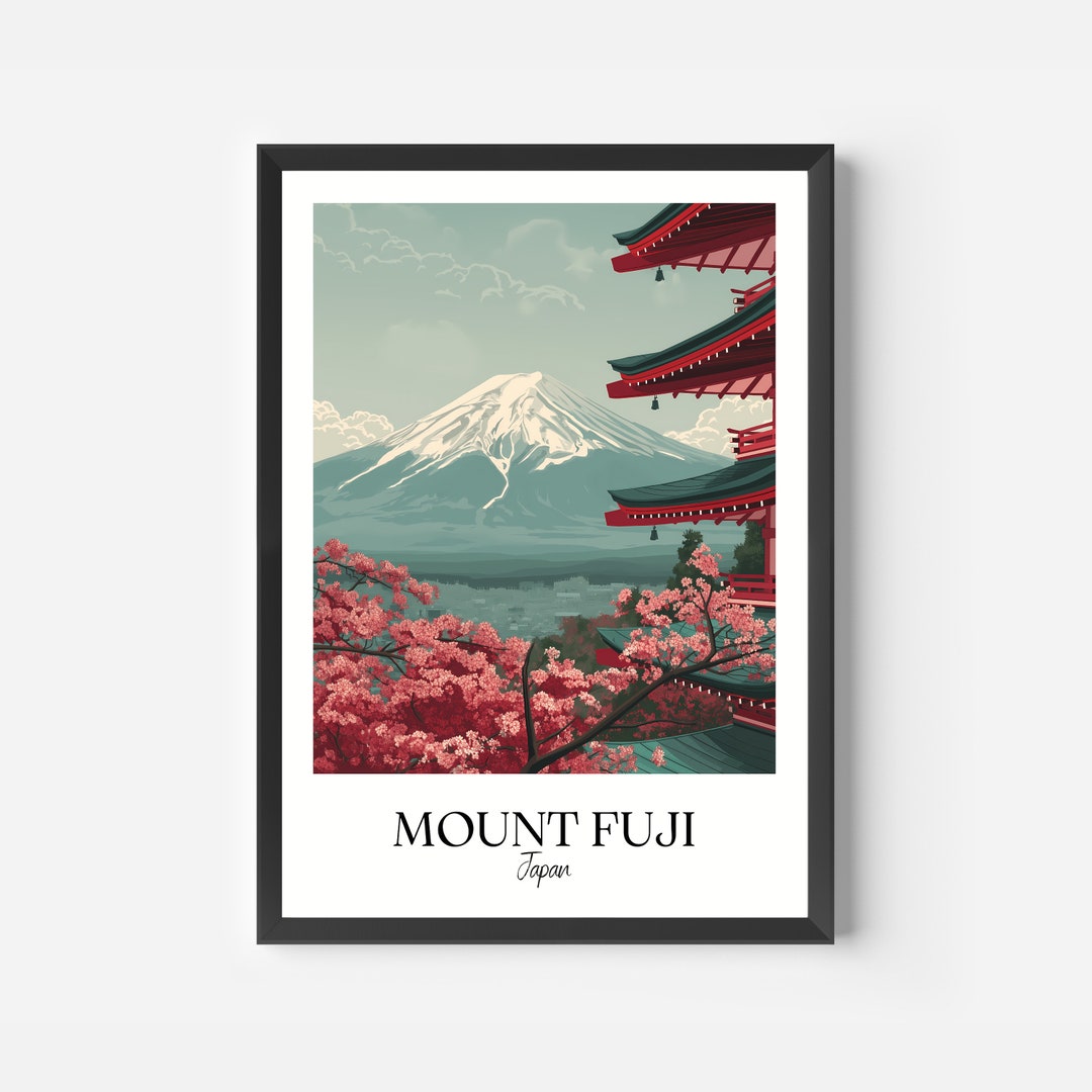 Mount Fuji Print, Mount Fuji Travel Poster, Japan Travel Gift, Mount Fuji Digital Download ...