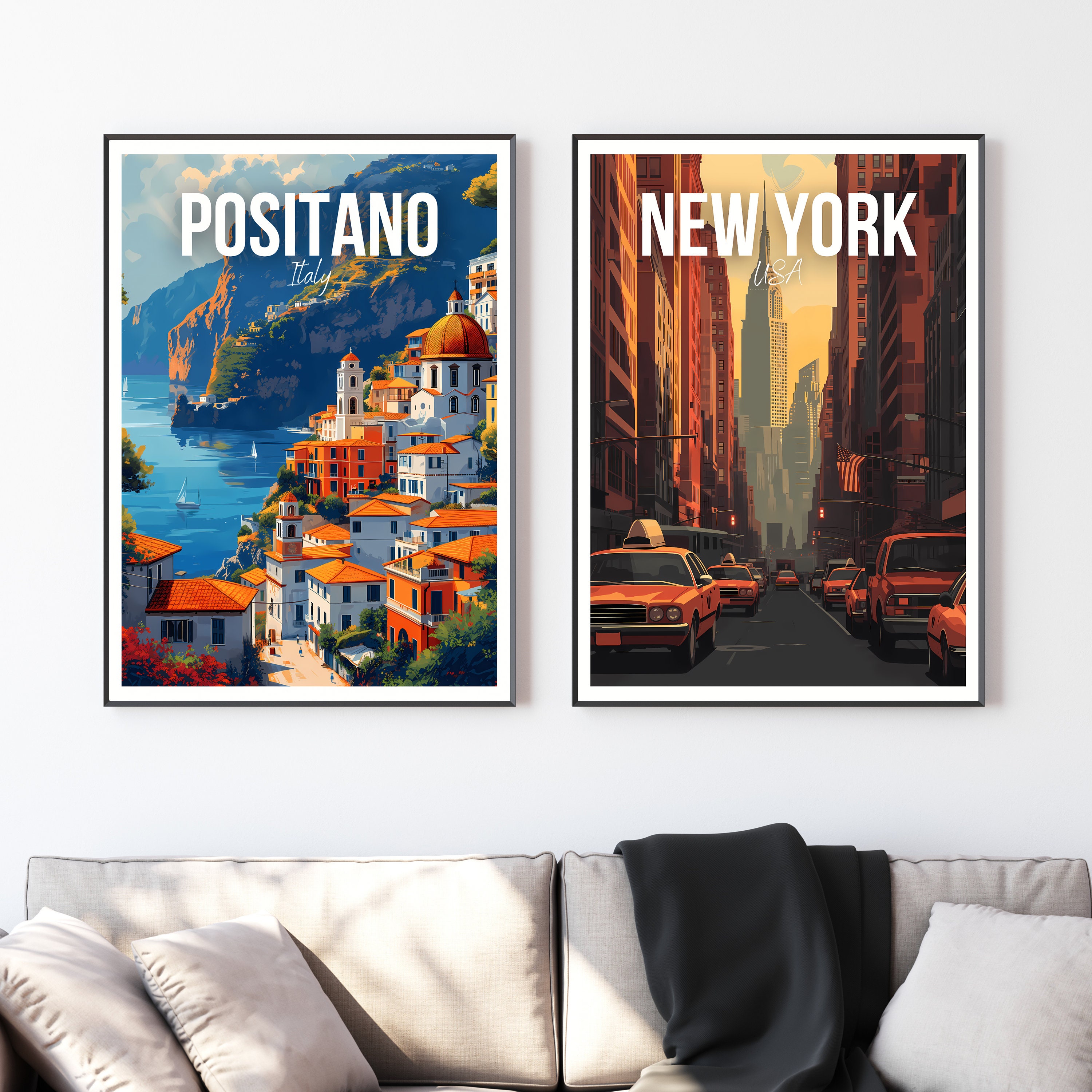 Positano, Amalfi Coast, Positano Poster, Amalfi Coast Poster, Positano ...