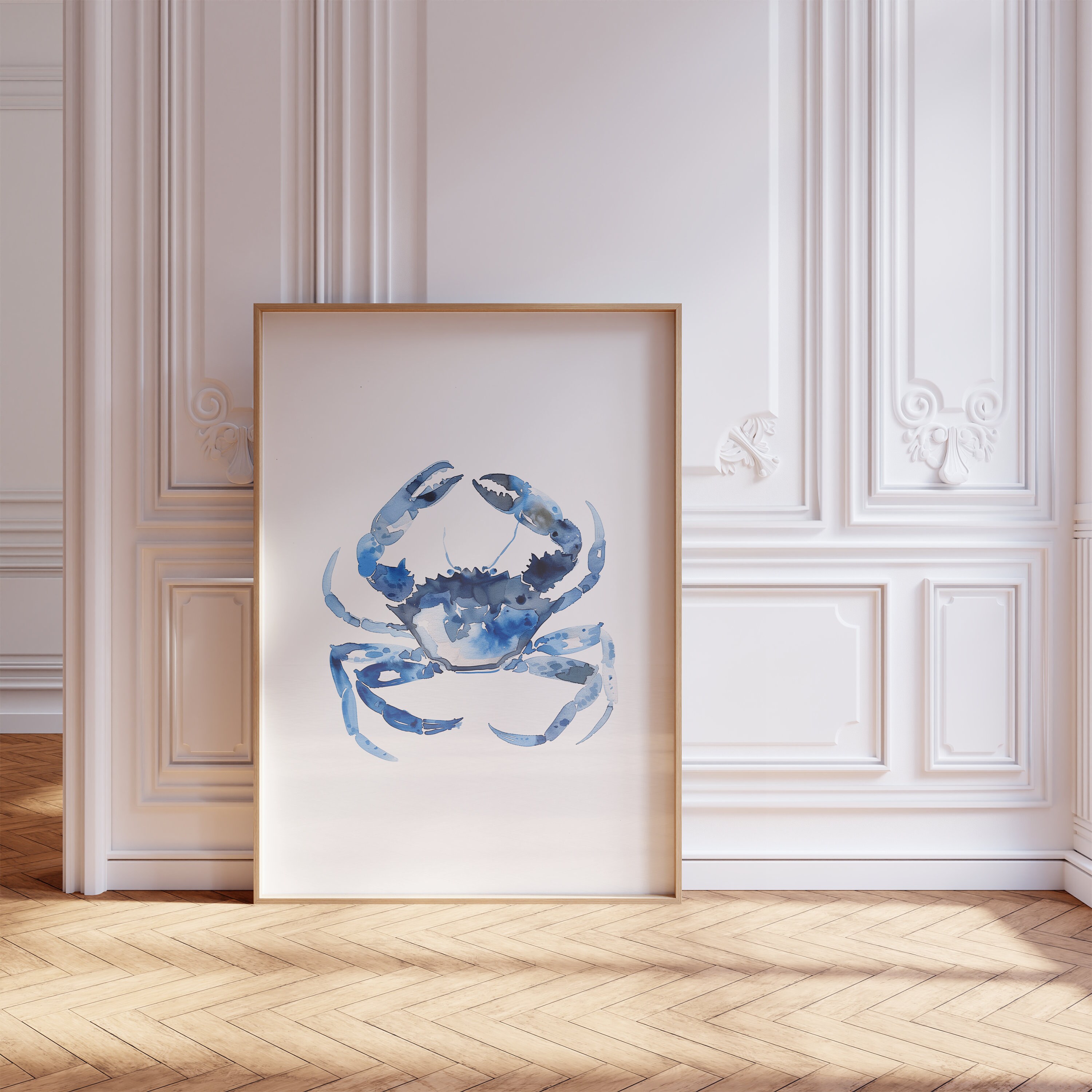 Blue Dungeness Crab Watercolor Poster, Digital Download, Watercolor Art ...