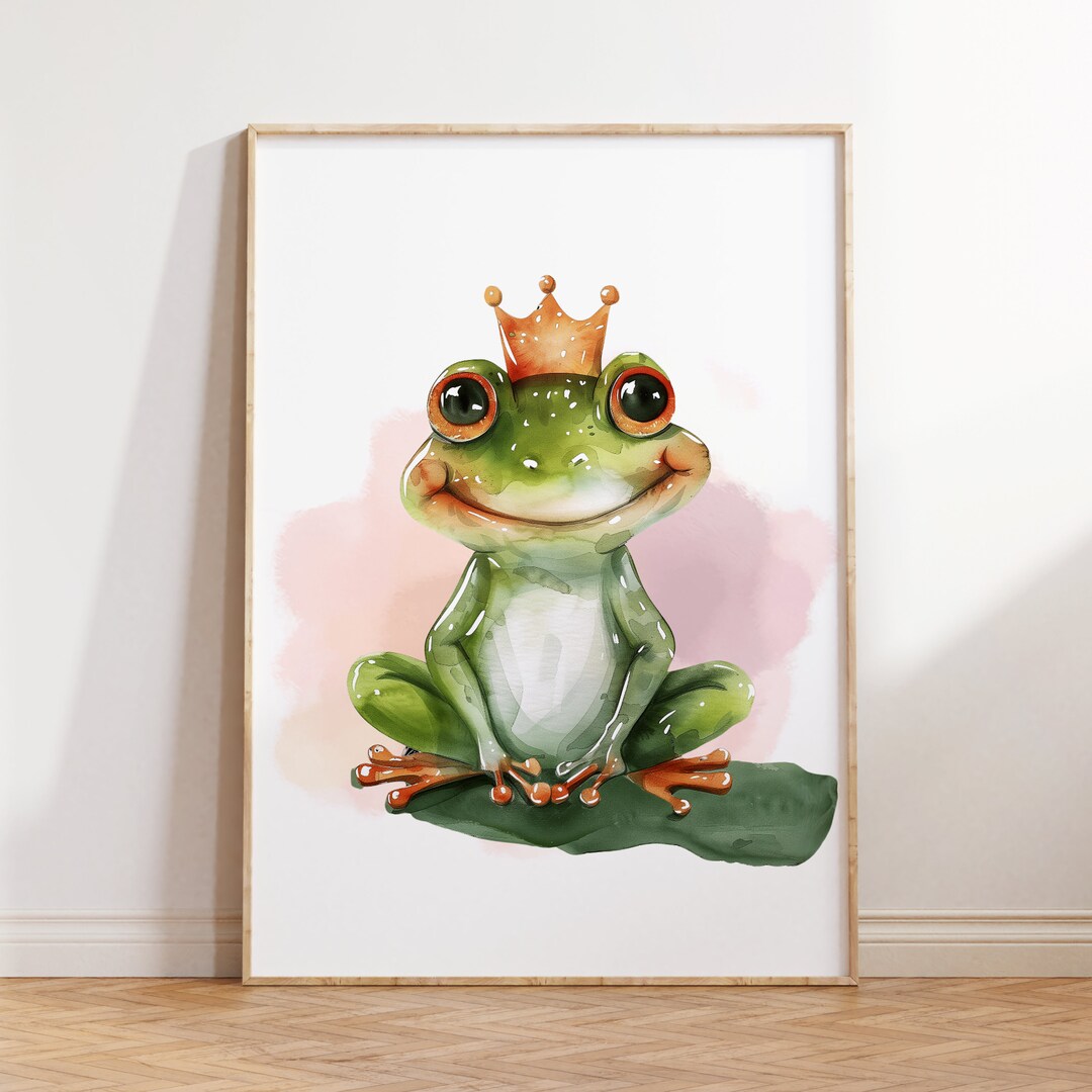 Frog Nursery Poster, Watercolor Art, Wall Art, Playroom Decor ...