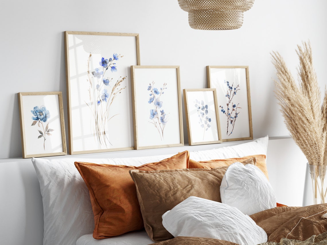 Blue Rosehip Watercolor Poster, Digital Download, Watercolor Art, Wall ...