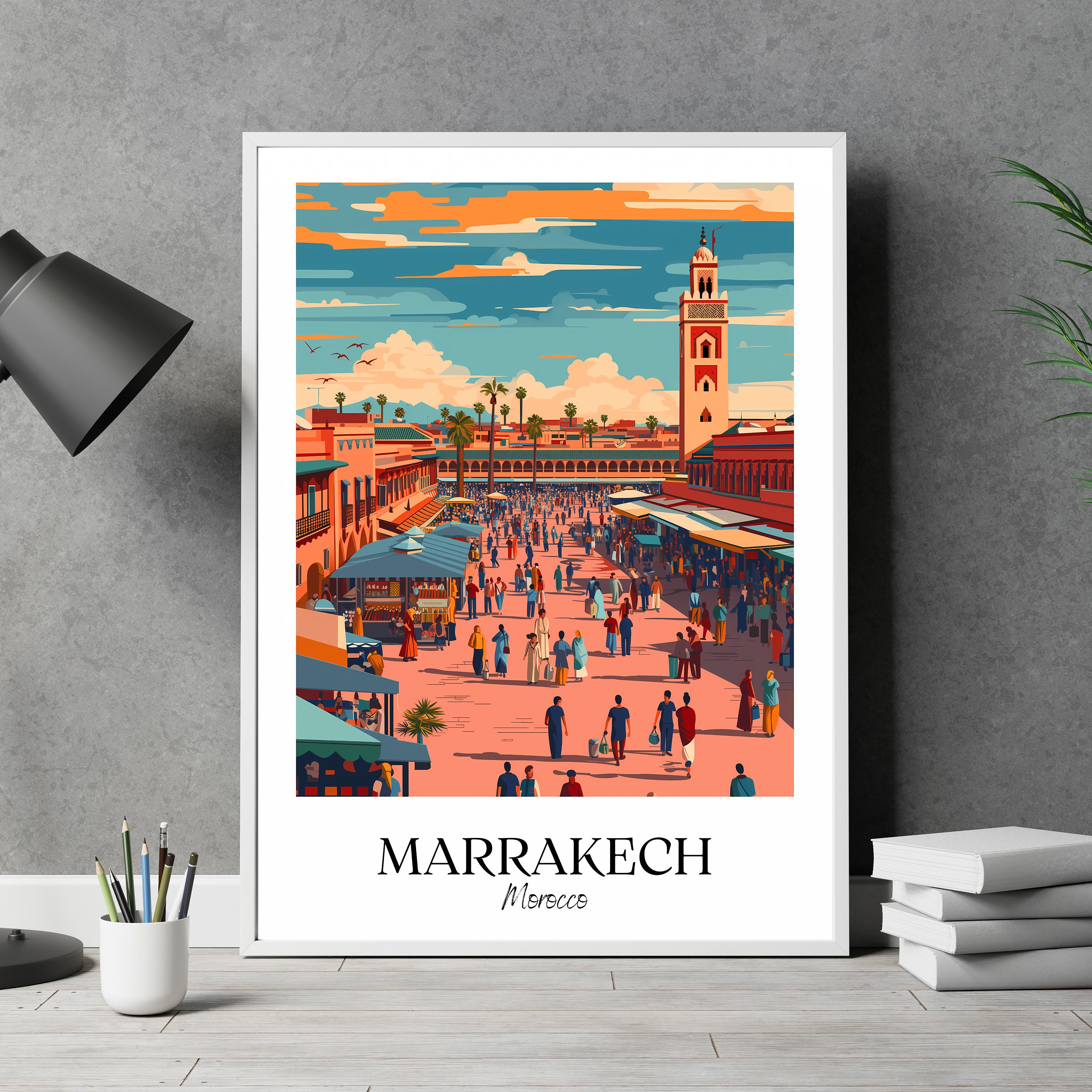 Marrakech City Print, Marrakech Travel Poster, Morocco Travel Gift ...