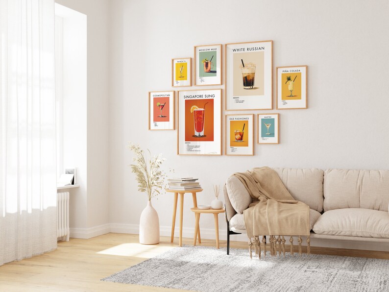 Singapore Sling Poster, Cocktail Art, Printable Wall Decor, Bar Decor ...