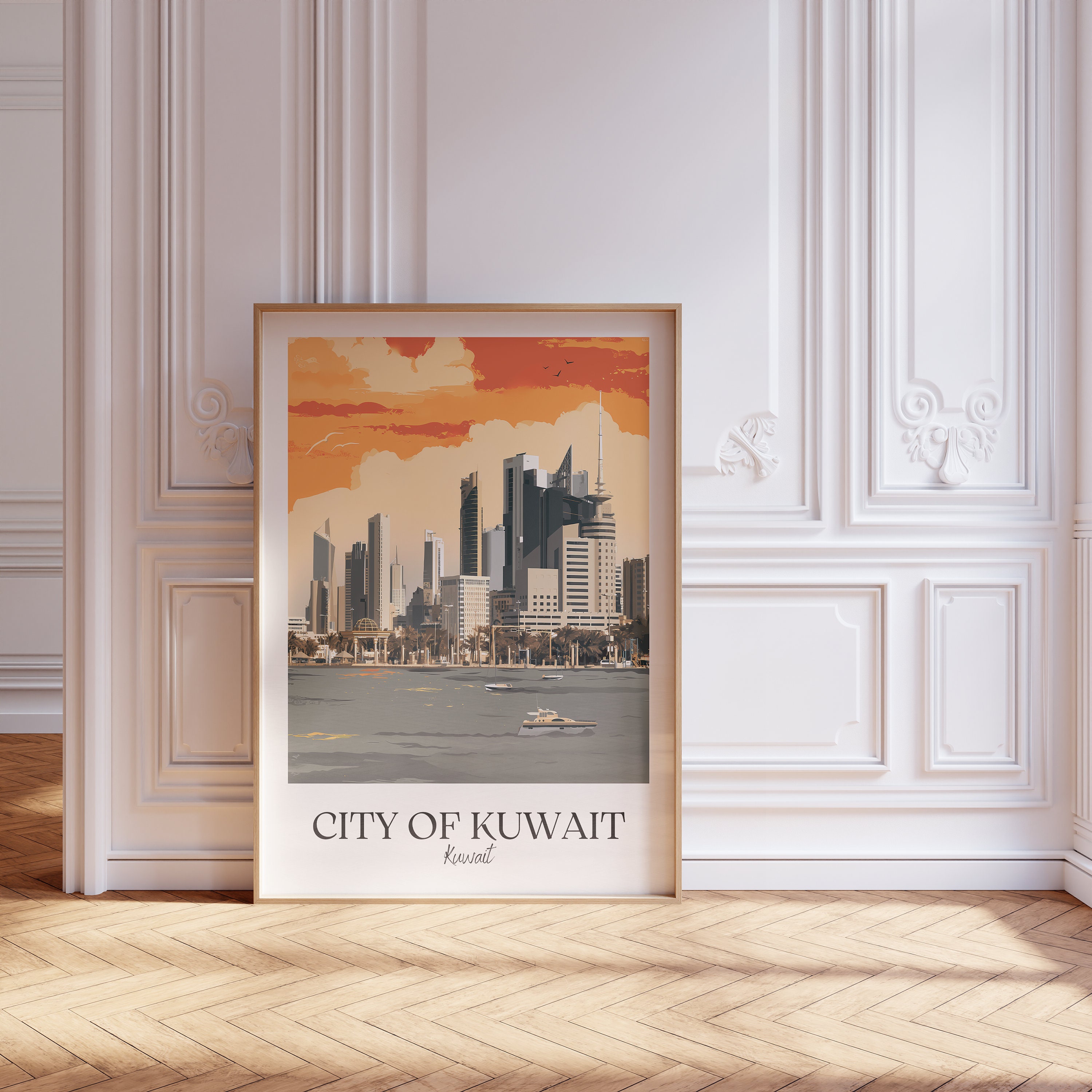 Kuwait City Print, Kuwait City Travel Poster, Kuwait Travel Gift ...