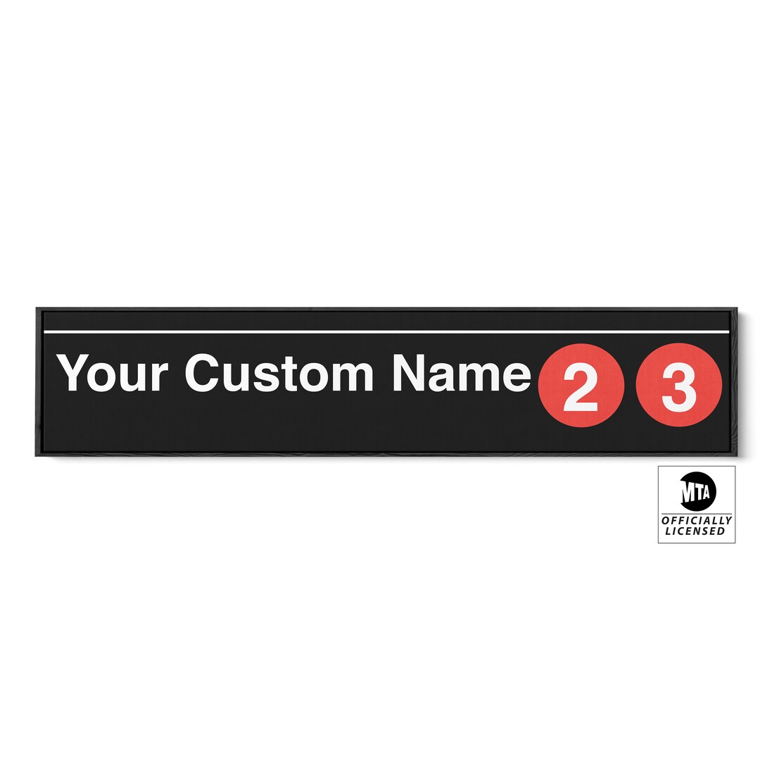 Personalized Subway Sign Canvas - Custom Name and Lines | Subway Home ...