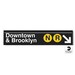 Downtown and Brooklyn Subway Sign - N R Train Lines With Arrow - Narrow ...
