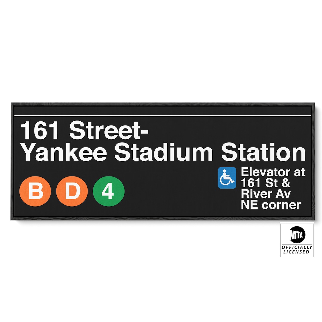 161st Street-yankee Stadium Subway Sign - B, D, 4 Train Lines - Tall ...