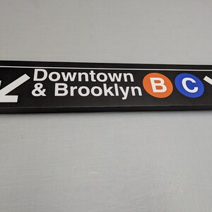 Downtown & Brooklyn Subway Sign - Narrow Version - Featuring Double ...