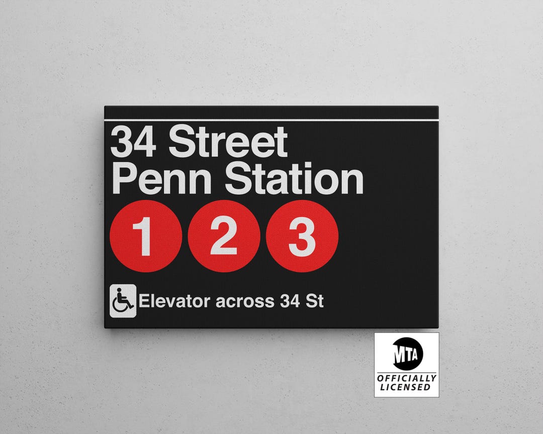 34 Street Penn Station Subway Sign | Subway Home Decor | New York City ...