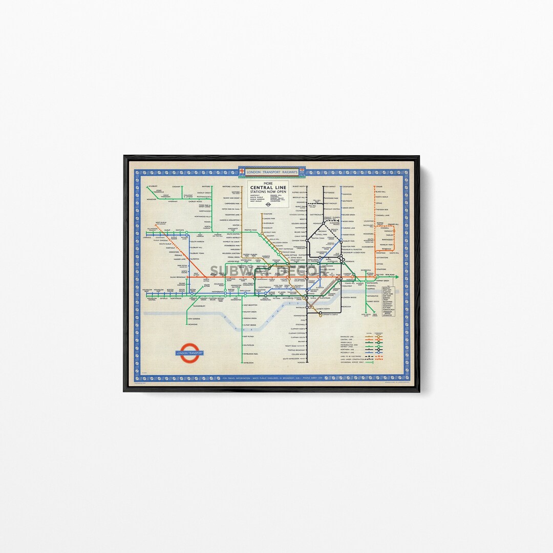 1933 Vintage London Underground Map - Beck's Iconic Design - Etsy
