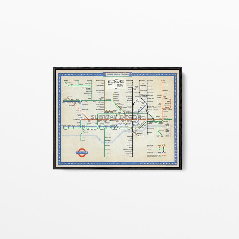 1933 Vintage London Underground Map - Beck's Iconic Design - Etsy