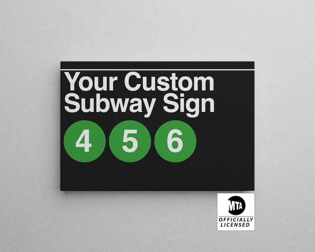Personalized Subway Sign Canvas - Custom Name and Lines | Subway Home ...