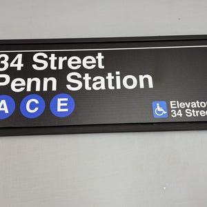 34th Street-penn Station Subway Sign: NYC Urban Decor - Etsy