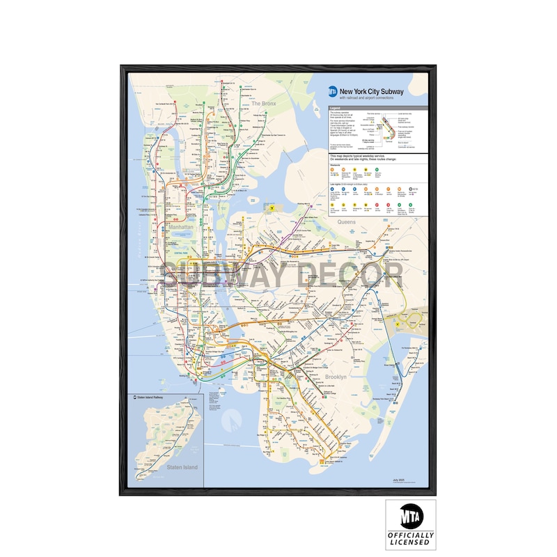 Nyc Mta Subway Maps - Etsy