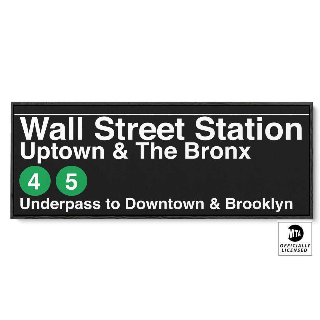 Wall Street Station Subway Sign: Uptown & Bronx, 4 5 Trains - Etsy