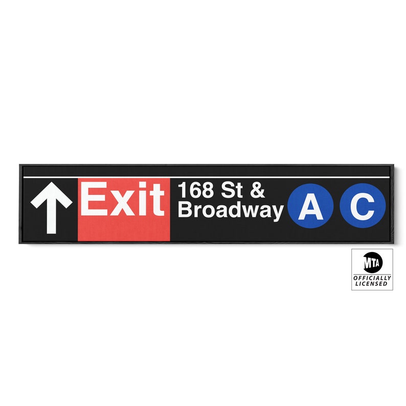 168 St & Broadway Subway Station Sign Narrow Version Featuring up Arrow ...