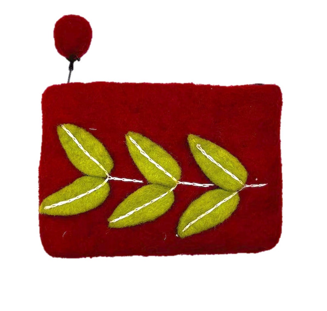 Red Wallet for Women I Make-up Bag I Hand Embroidered Purse I Coin ...