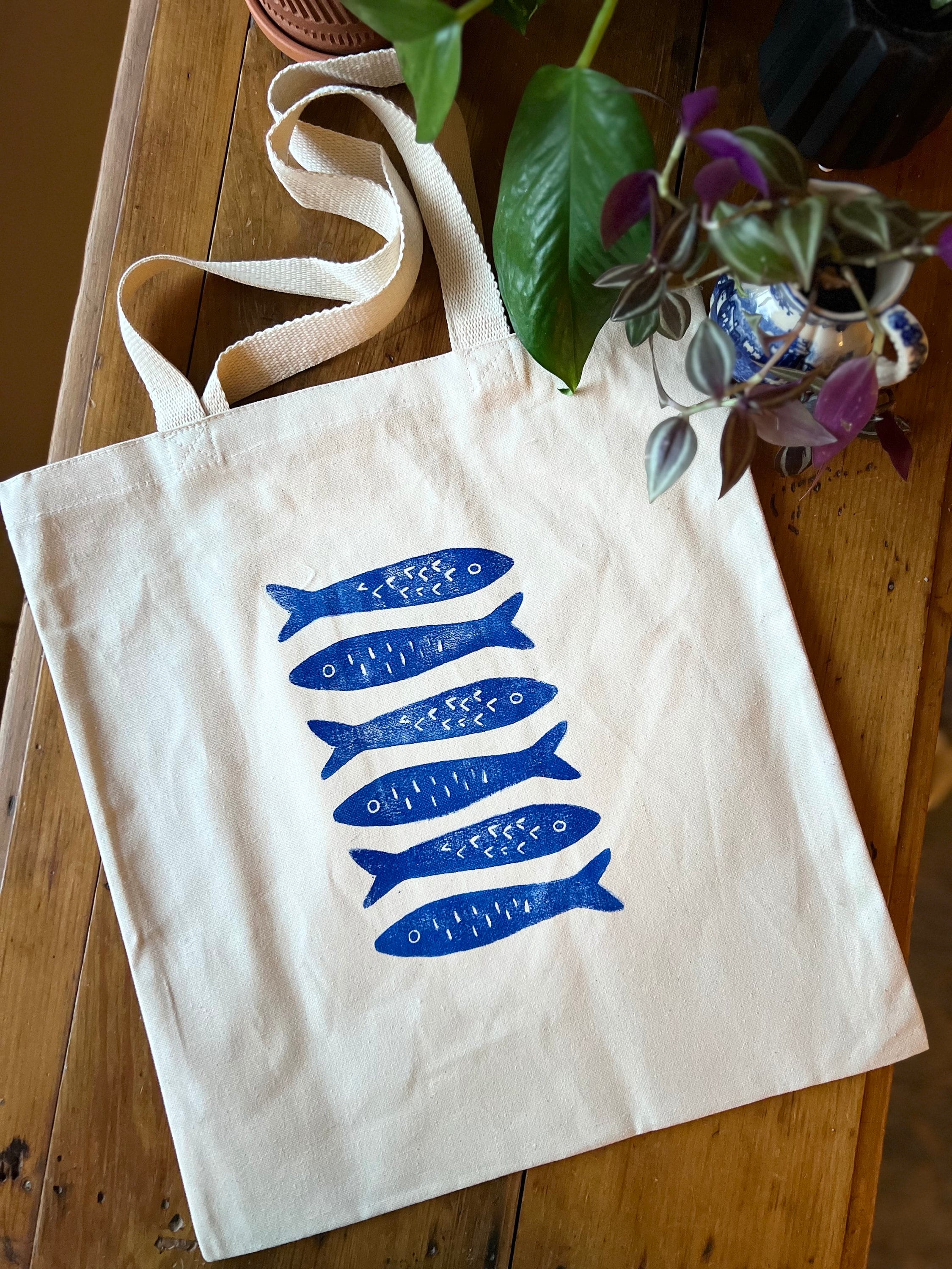 Portuguese Tote Bag - 100% Canvas- Hand Stamped Lino Print Portuguese ...