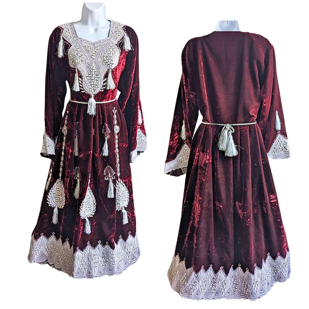 Turkish/afghani Bindalli Kaftan Wedding Dress - Embroidered Velvet ...
