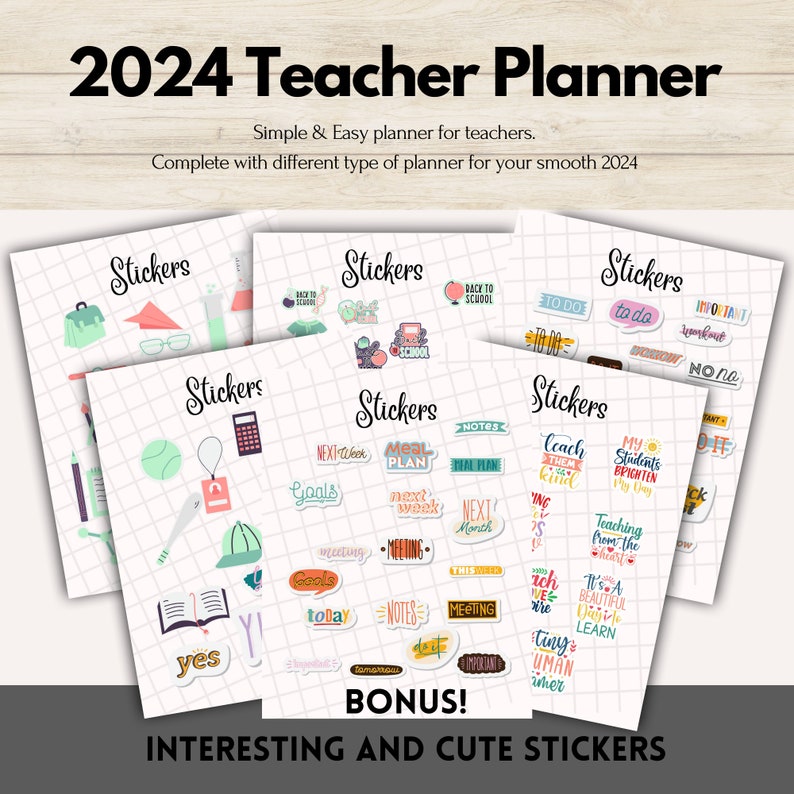 2024 Teacher Planner | Editable Planner | Canva Editable Diary for ...