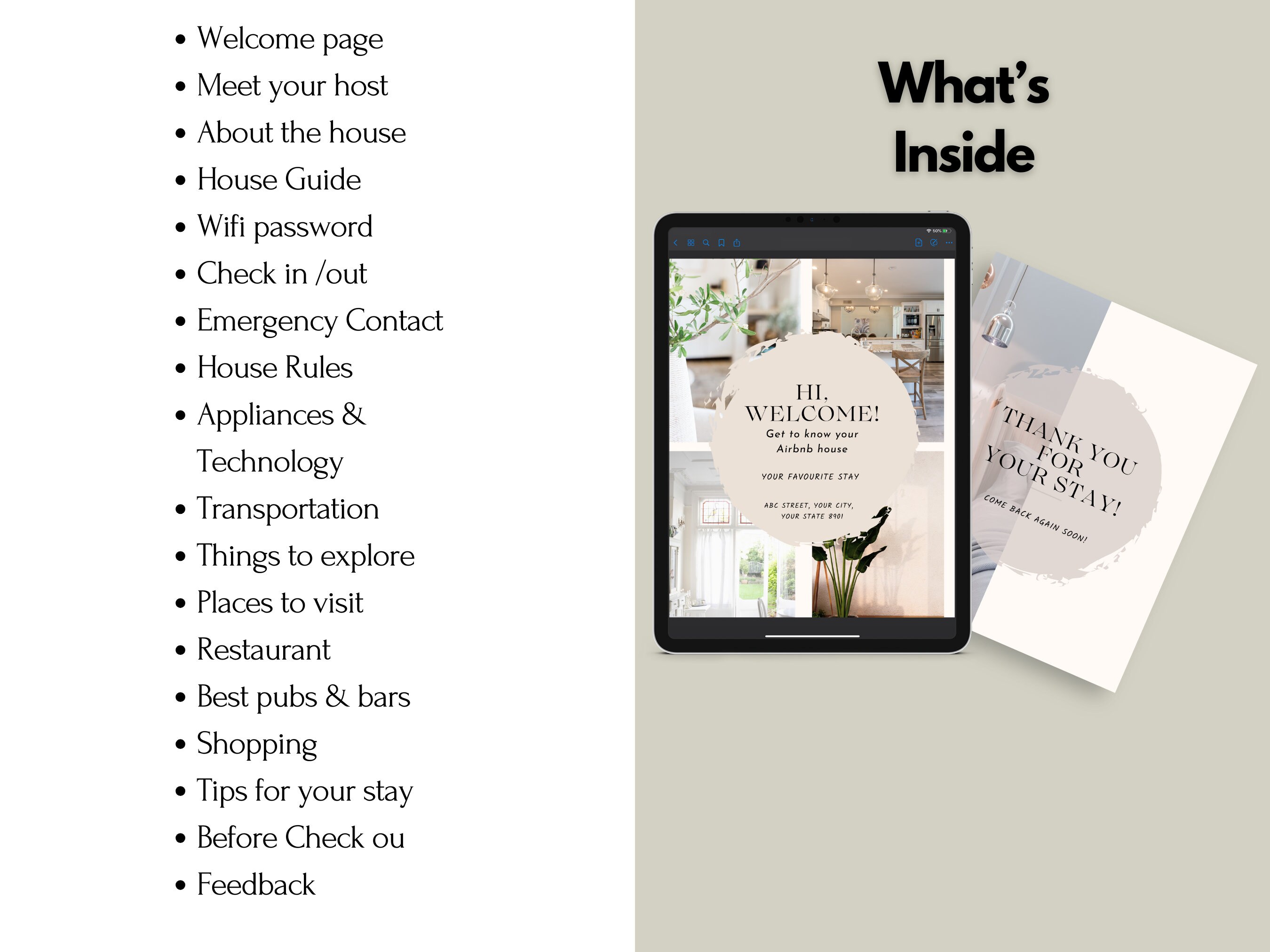 Welcome Book for Airbnb Airbnb Guide Book Editable Welcome - Etsy