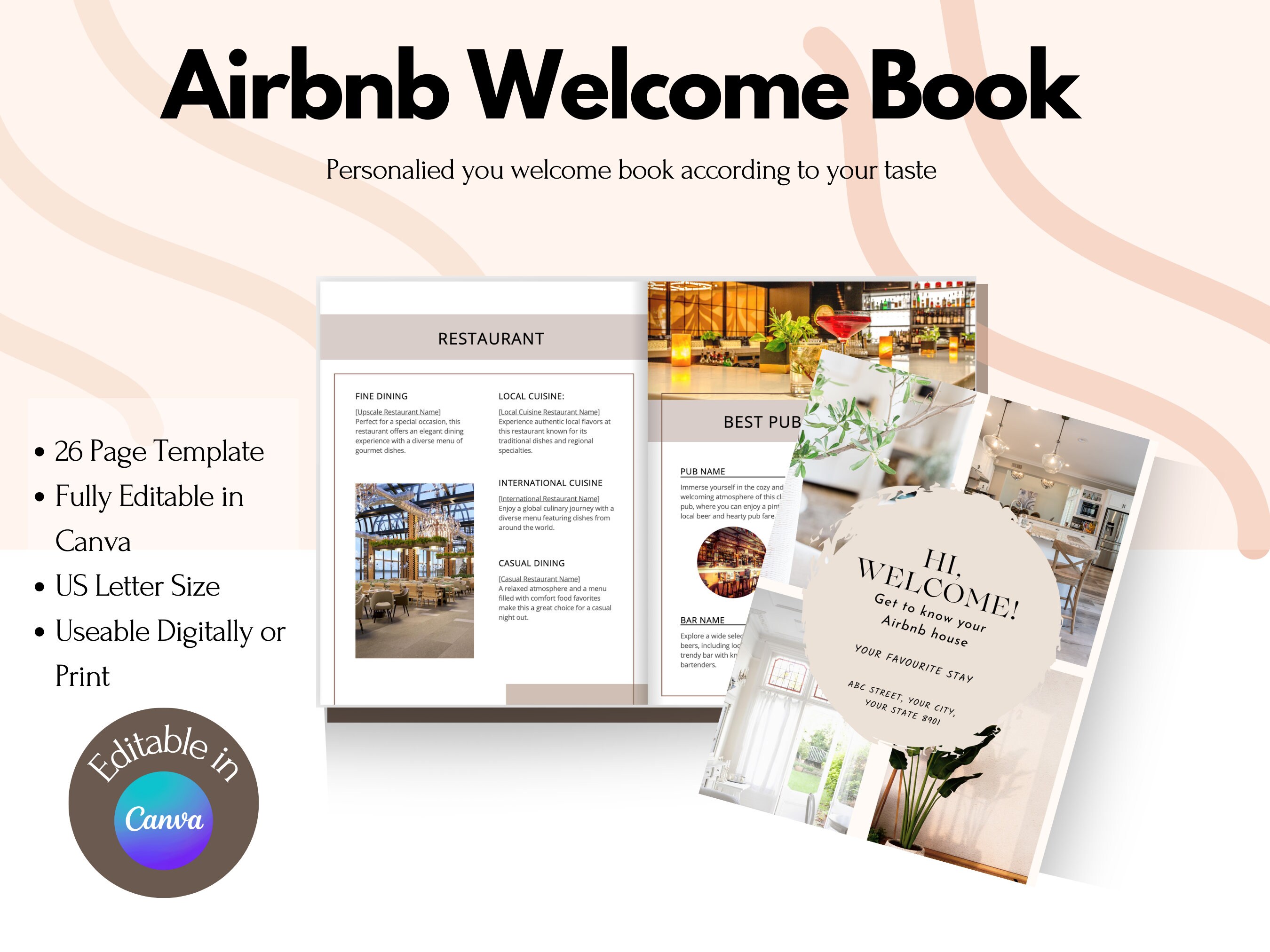 Welcome Book for Airbnb | Airbnb Guide Book | Editable Welcome Book ...