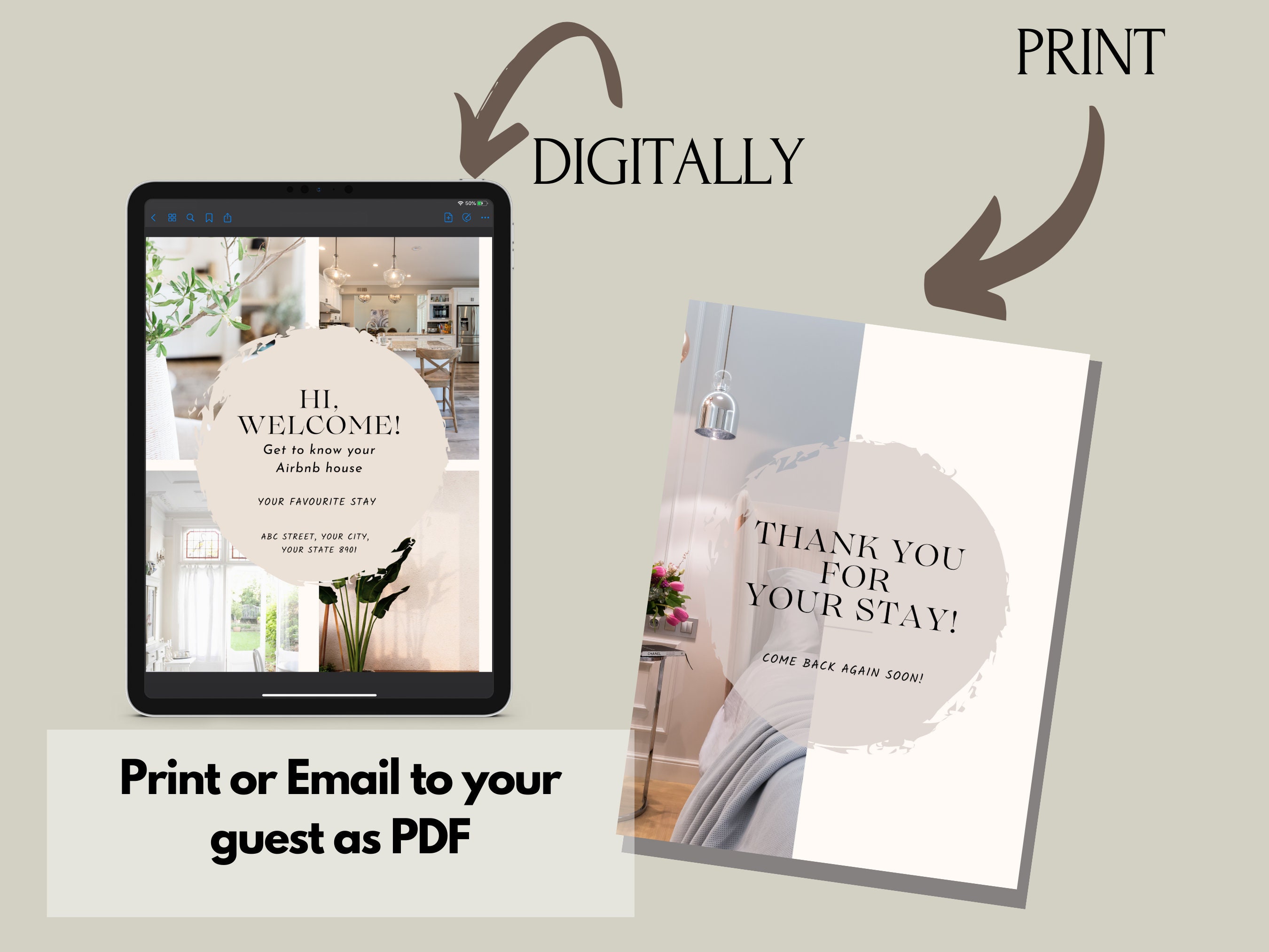 Welcome Book for Airbnb Airbnb Guide Book Editable Welcome - Etsy