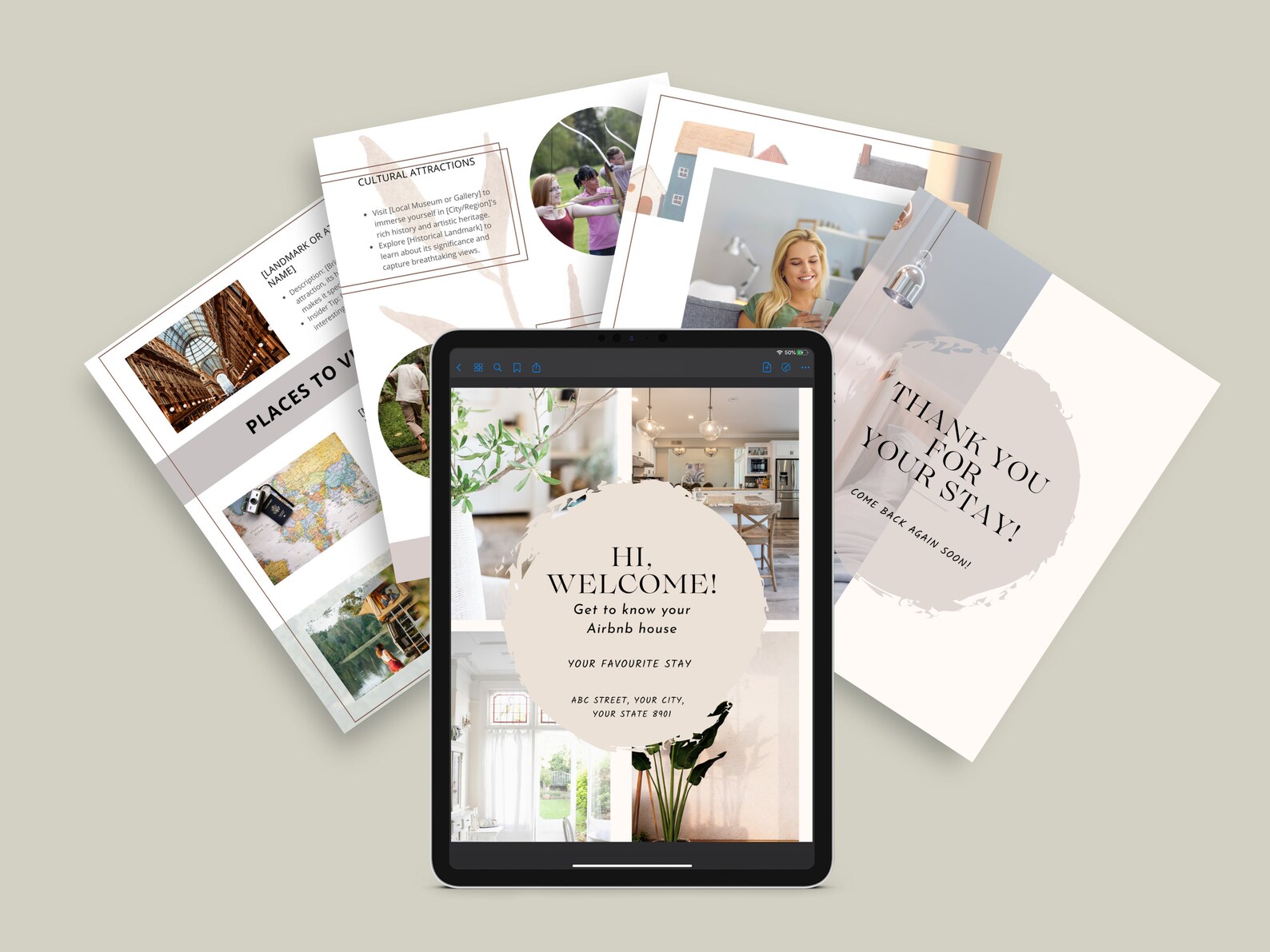 Welcome Book for Airbnb Airbnb Guide Book Editable Welcome - Etsy