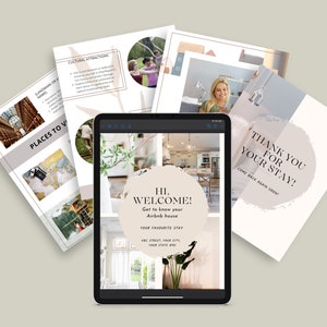 Welcome Book for Airbnb Airbnb Guide Book Editable Welcome - Etsy