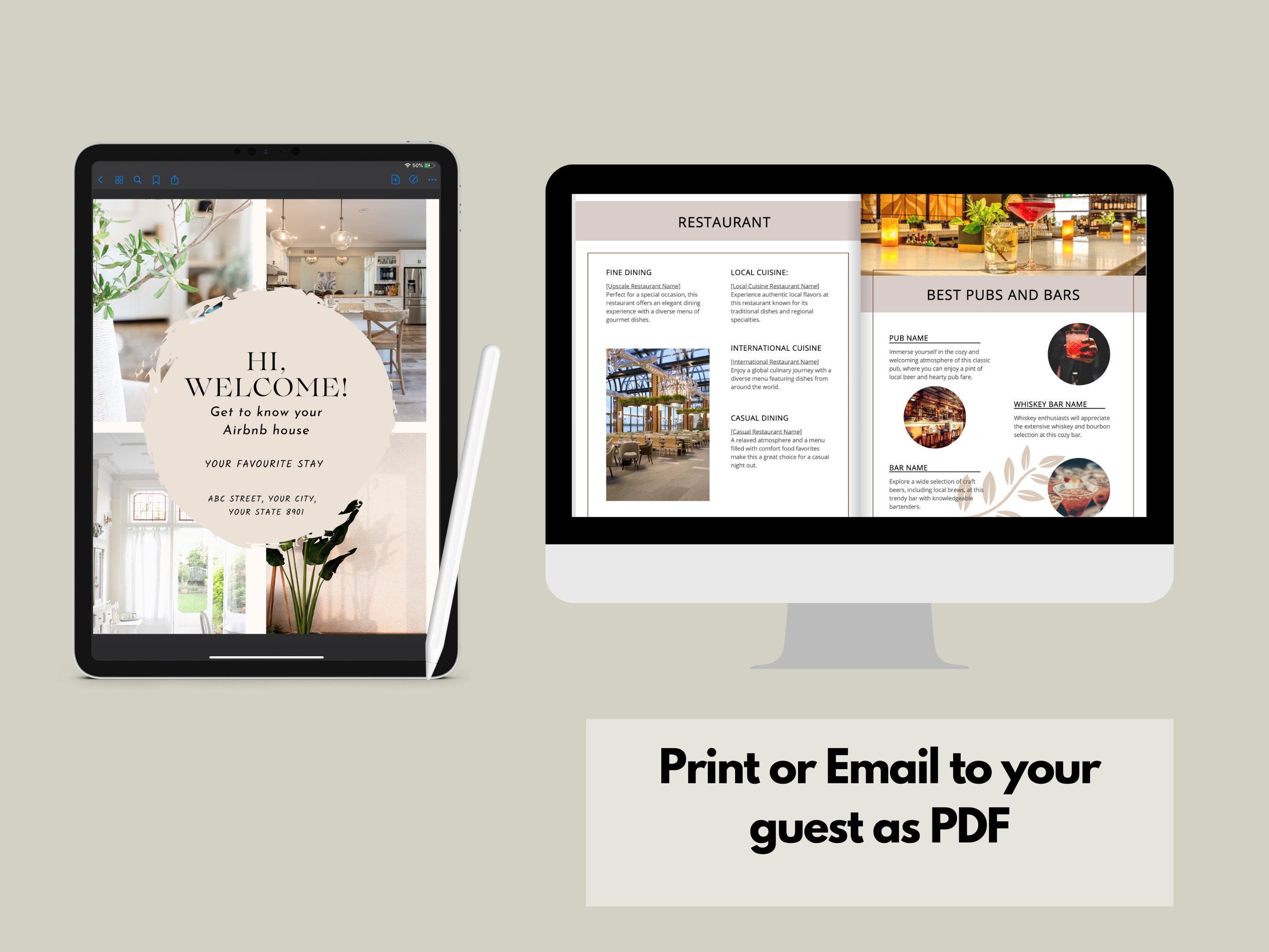 Welcome Book for Airbnb Airbnb Guide Book Editable Welcome - Etsy