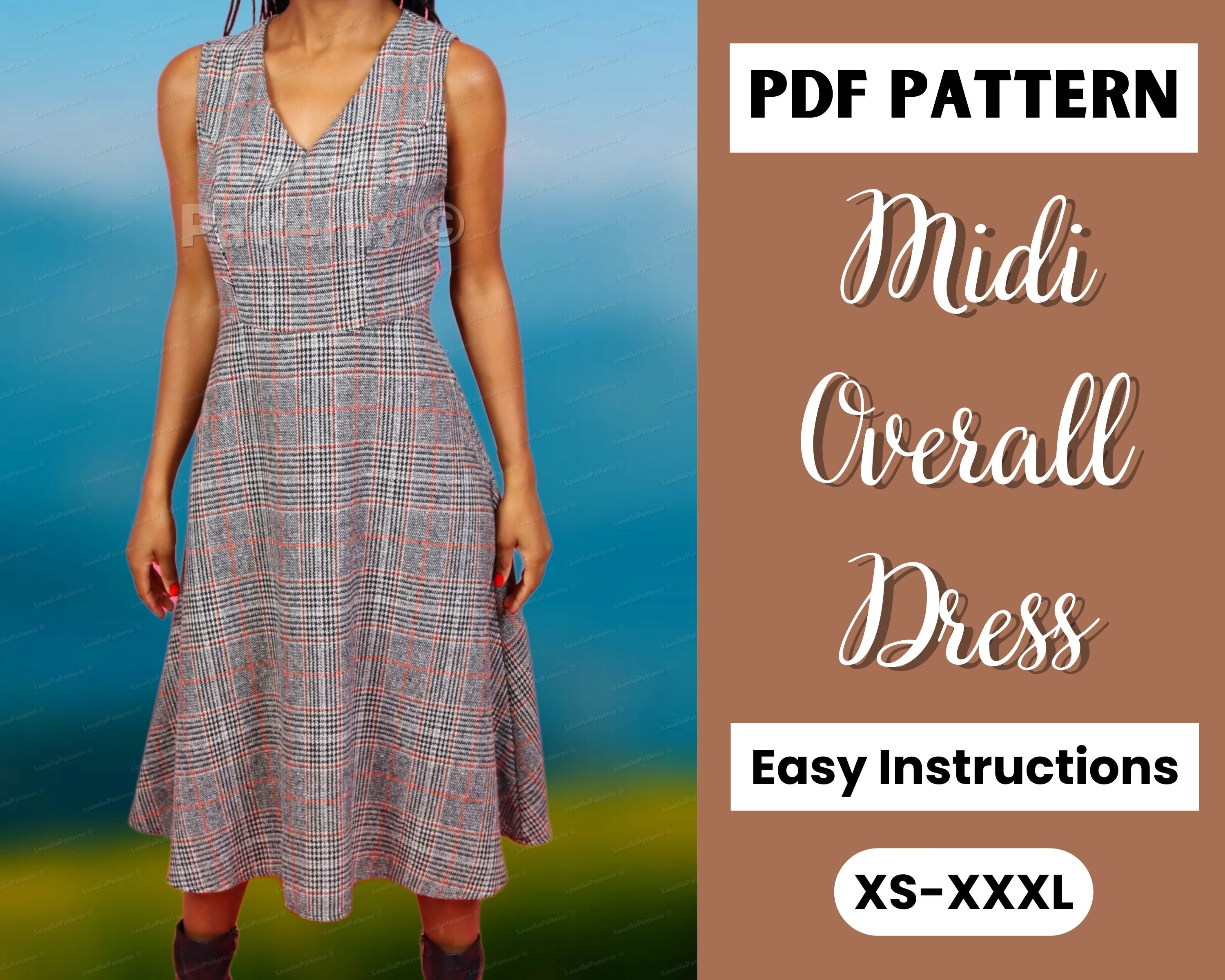 Overall Dress Pinafore Sewing Pattern Pattern for Women DIY Women's ...