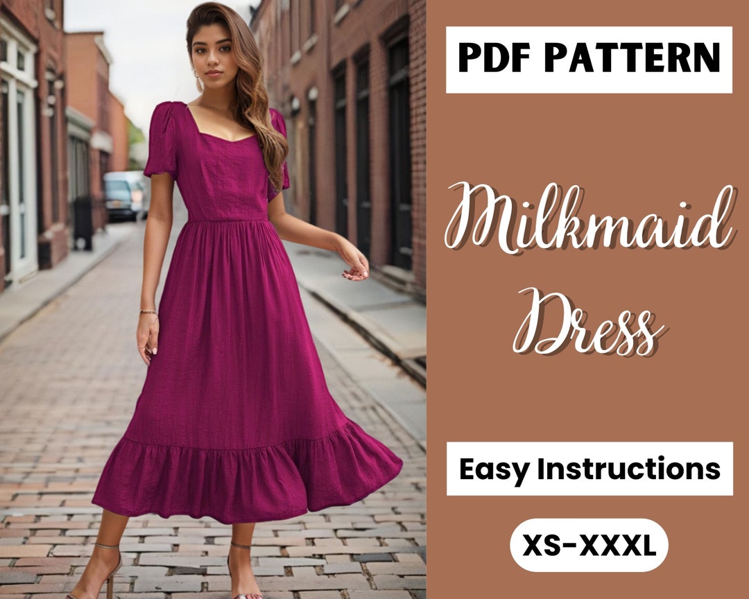 Milkmaid Dress Pattern Cottagecore Dress Sewing Pattern Milkmaid Dress ...