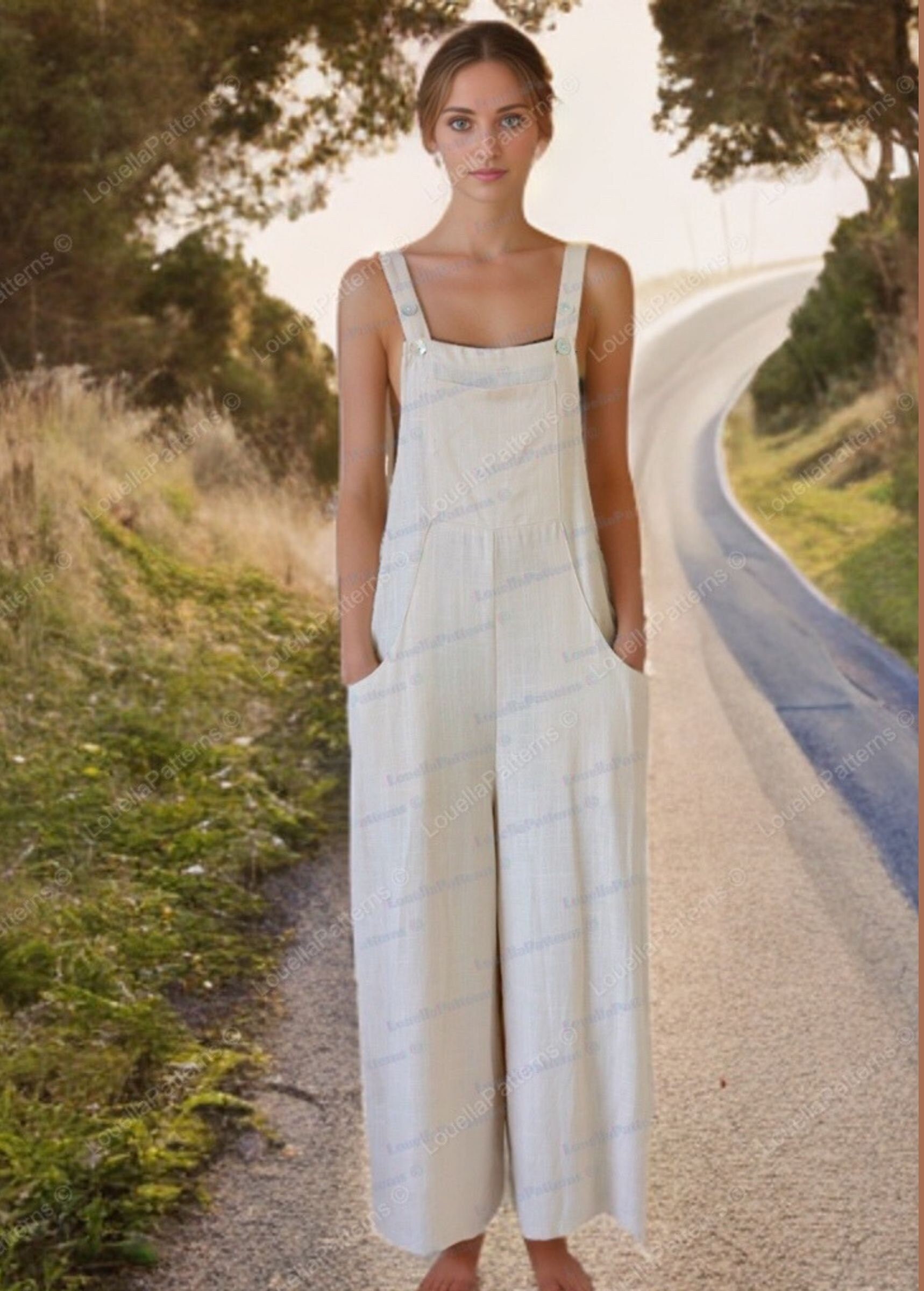 Wide Leg Jumpsuit Sewing Pattern for Women's Jumpsuit Pattern Wide Leg ...