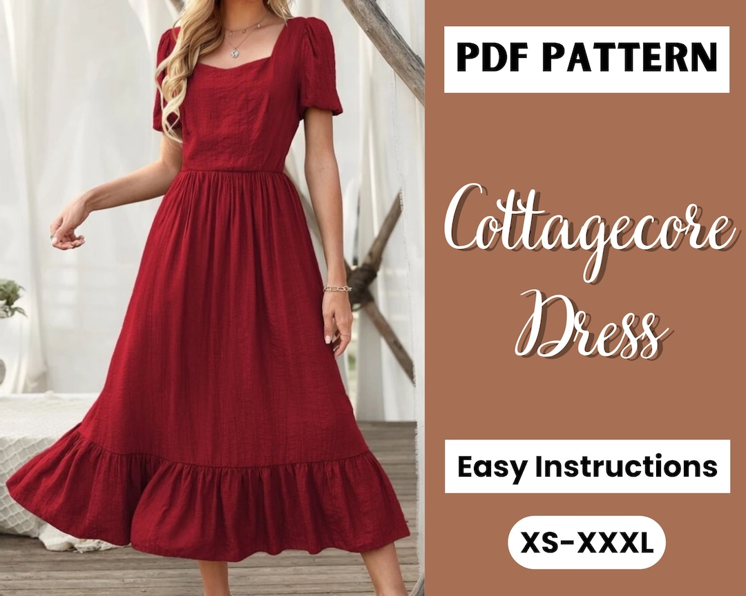 Cottagecore Dress Sewing Pattern Ball Gown Sewing Pattern Prom Dress ...