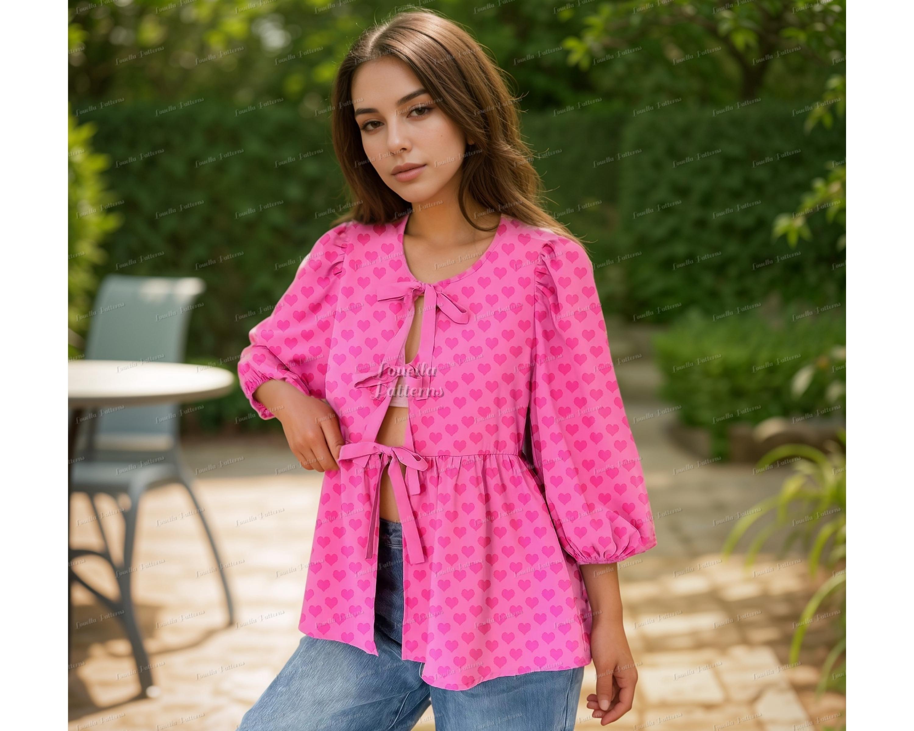 Tie Front Blouse Sewing Pattern, Cottagecore Top, Milkmaid Pattern ...