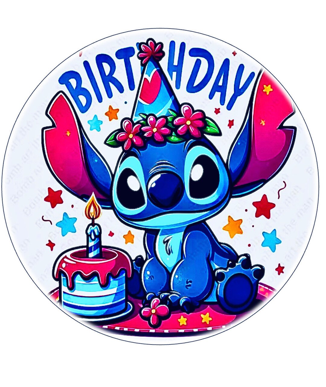 Edible Stitch Cake Topper - Etsy