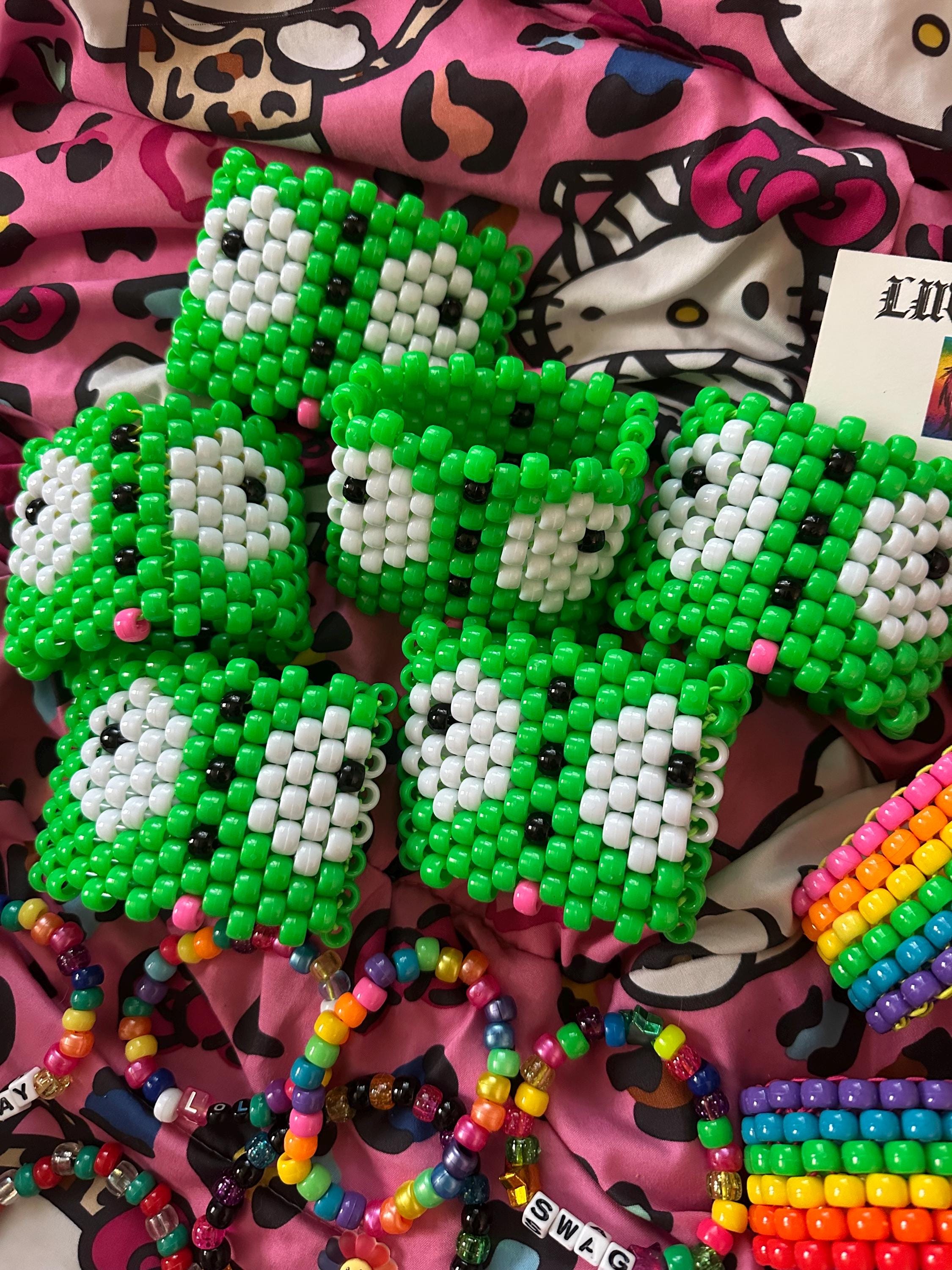 Invader Zim GIR Kandi Cuff - Rave Pony Bead Bracelet - Etsy