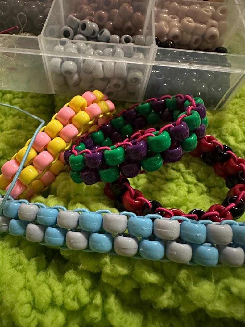 LUVSCENE - invader zim gir inspired kandi mini cuff bracelet - kandi ...