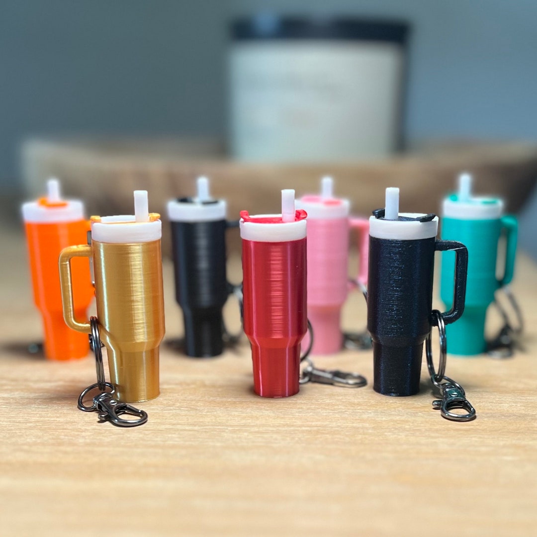 3D Printed Stanley Tumbler Keychain, Miniature Key Ring, Travel Mug ...