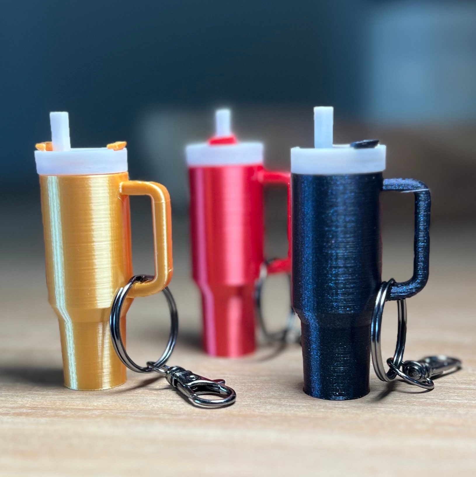 3D Printed Stanley Tumbler Keychain, Miniature Key Ring, Travel Mug ...