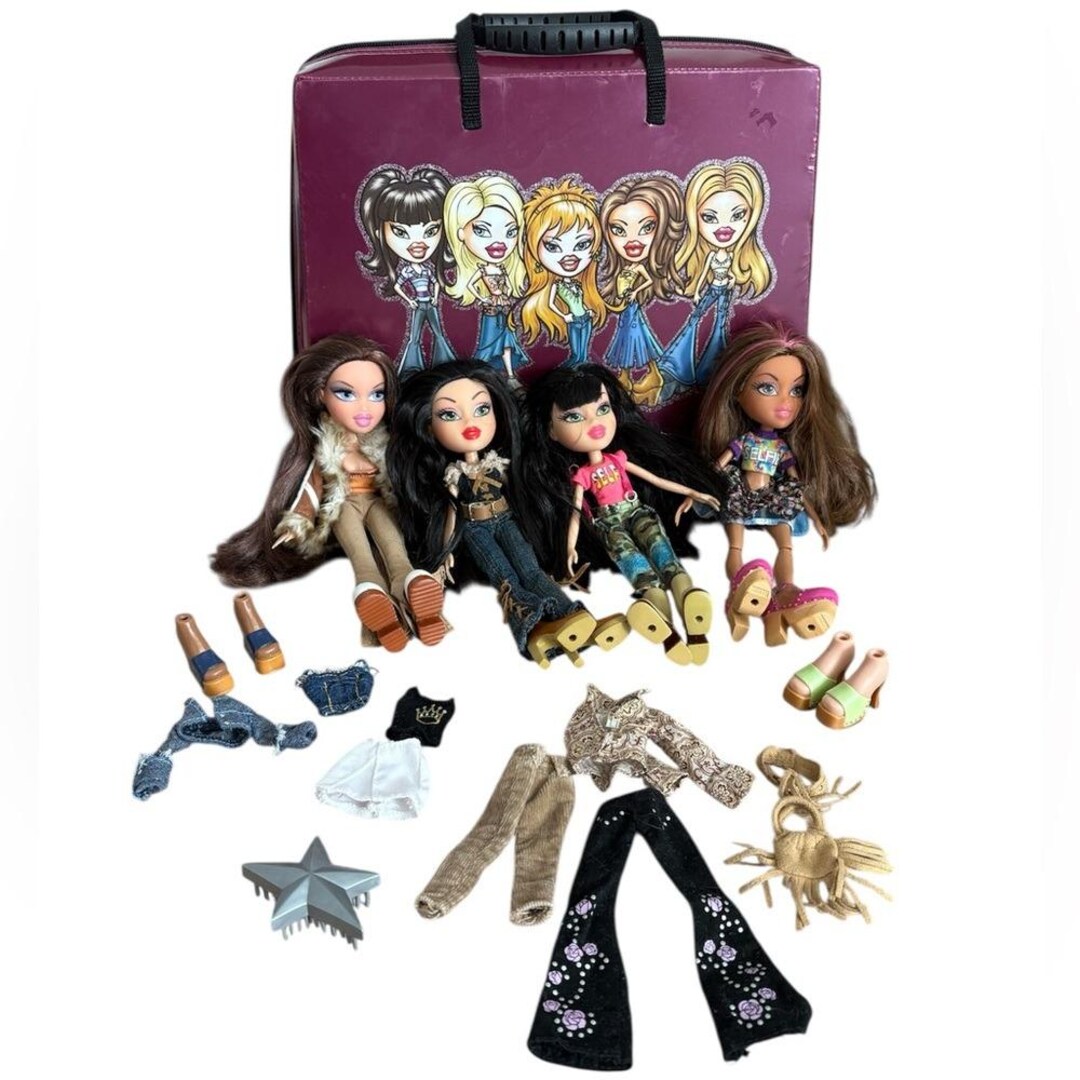 Bratz 2002 Doll Lot Core 4 Yasmin Cloe Sasha Jade With Case Clothes ...