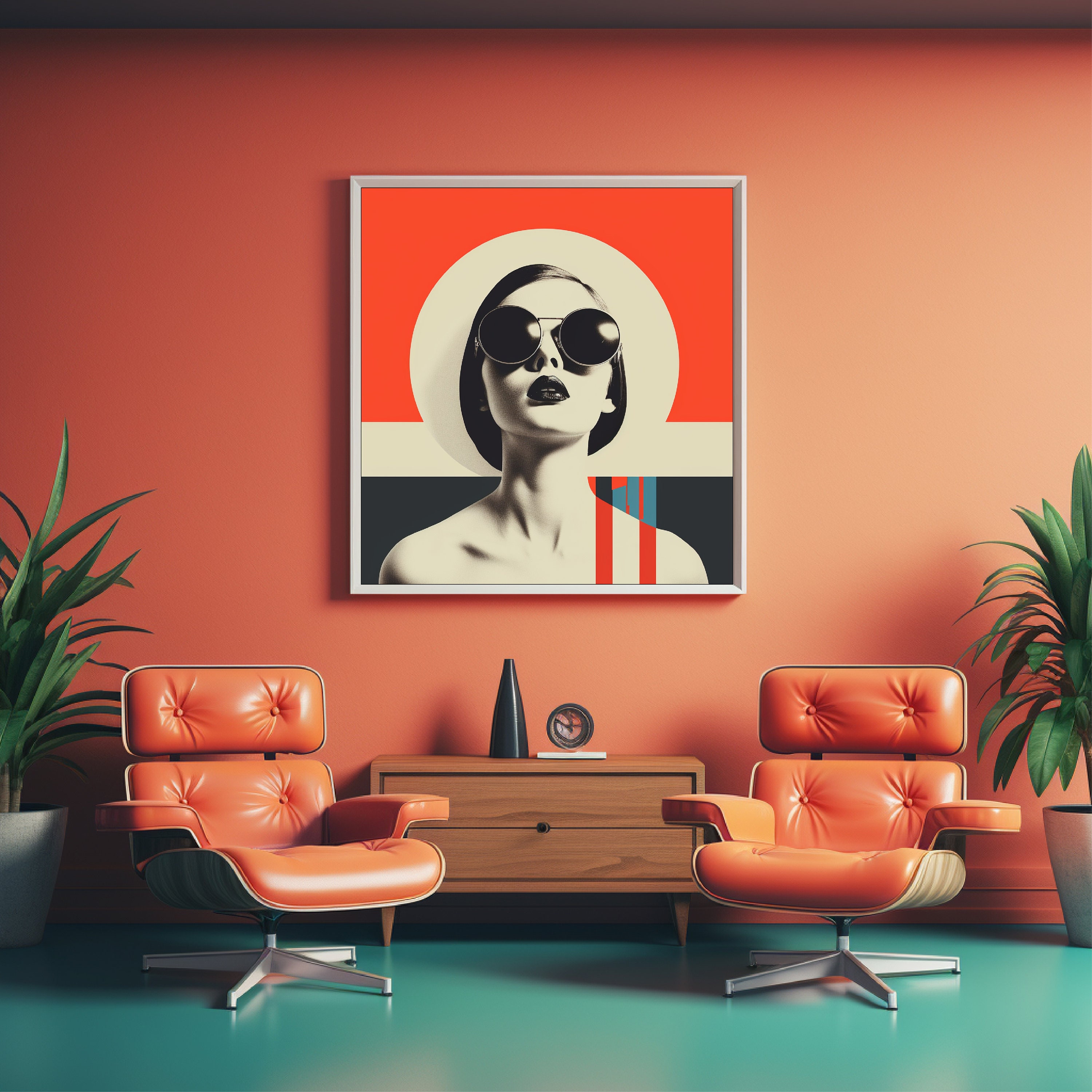 Retro Female Face Poster, Retro Face Vintageart, Retrovibes, Classicart ...