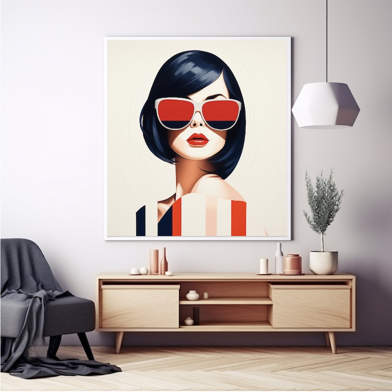Retro Female Face Poster, Retro Face Vintageart, Retrovibes, Classicart ...