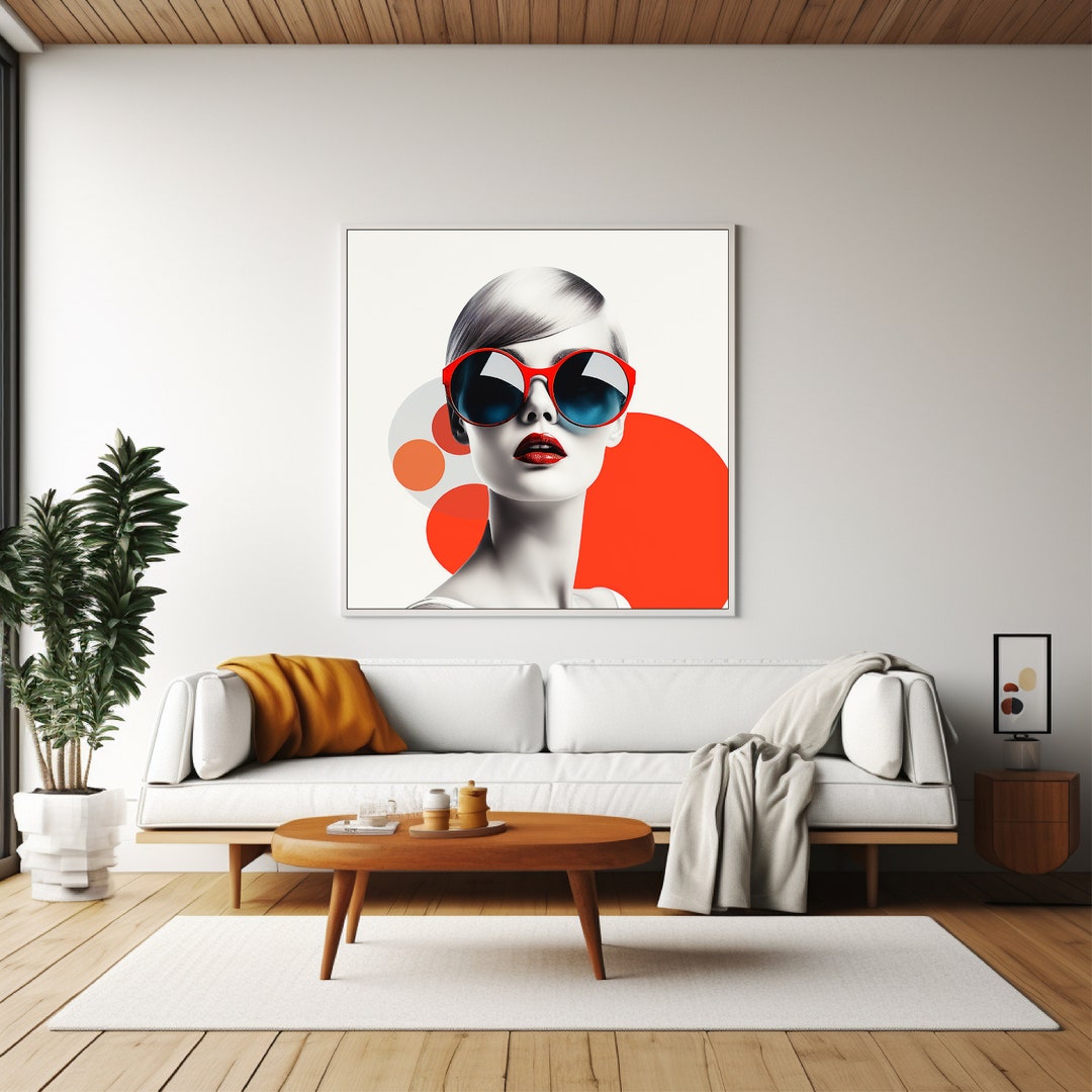 Retro Female Face Poster Retro Face Vintageart Retrovibes - Etsy