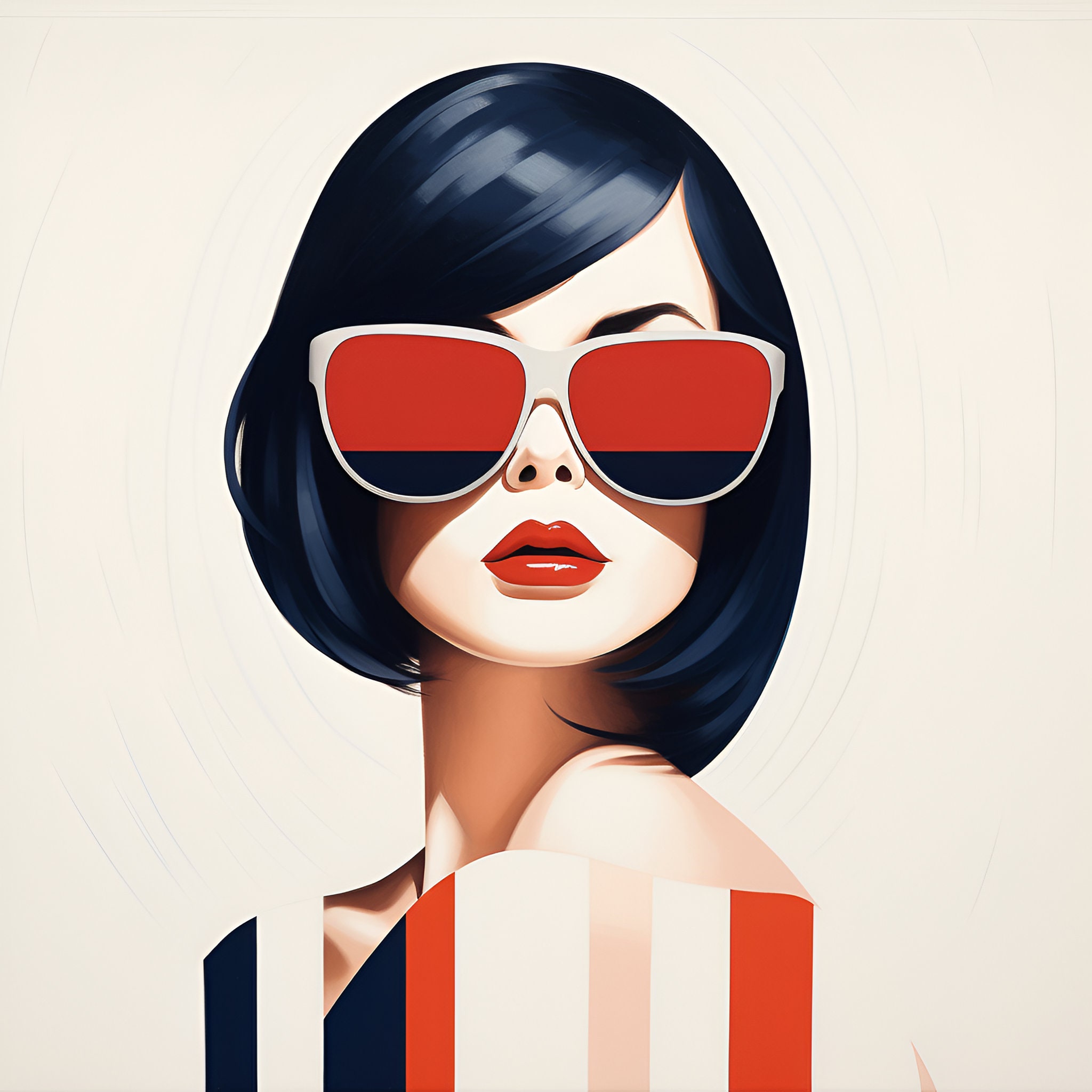 Retro Female Face Poster, Retro Face Vintageart, Retrovibes, Classicart ...