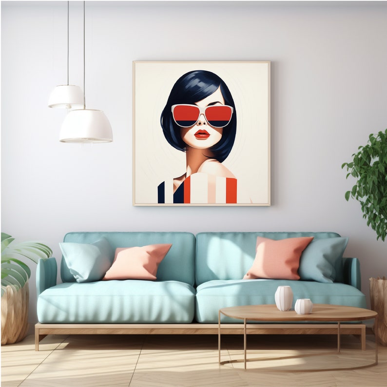 Retro Female Face Poster, Retro Face Vintageart, Retrovibes, Classicart ...