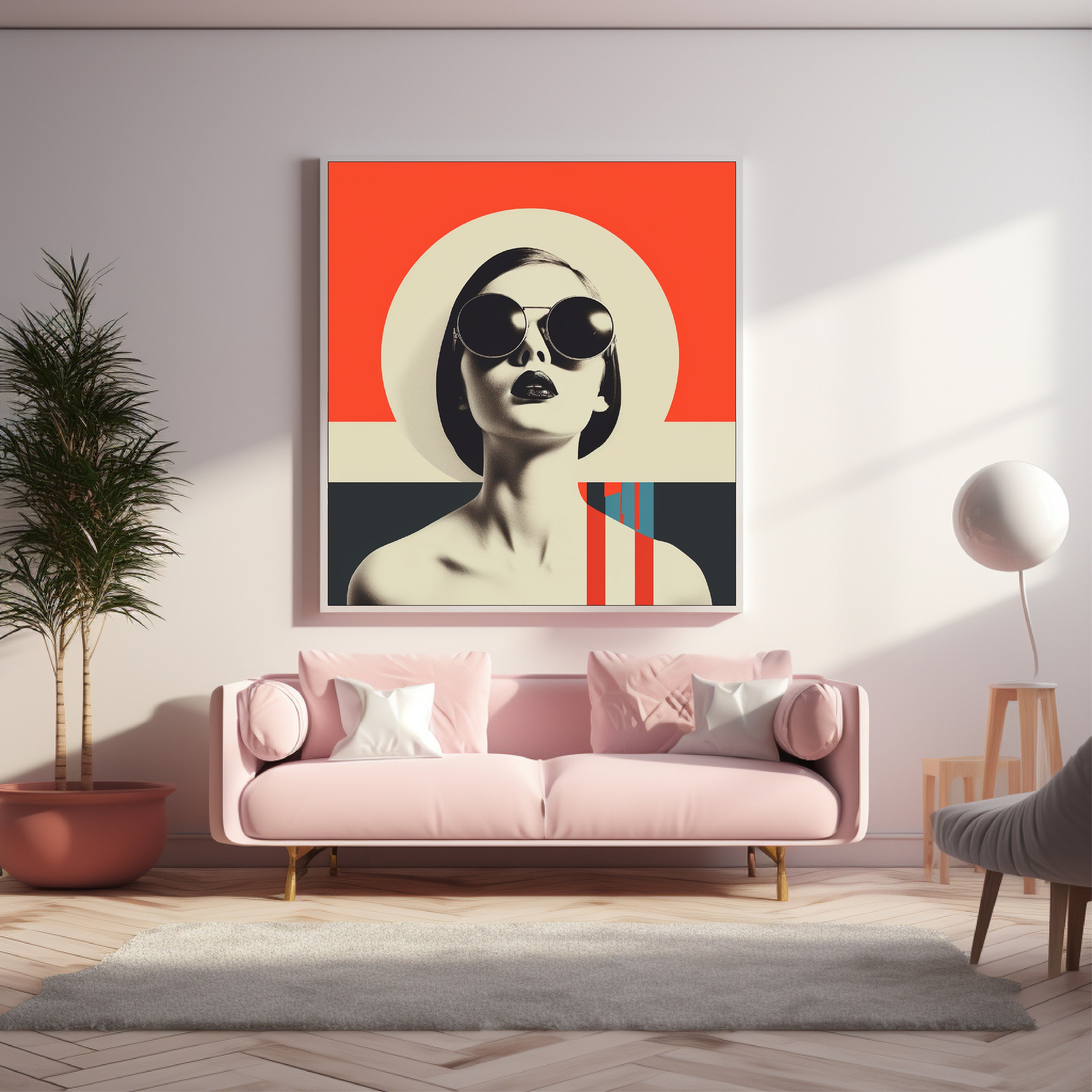 Retro Female Face Poster, Retro Face Vintageart, Retrovibes, Classicart ...