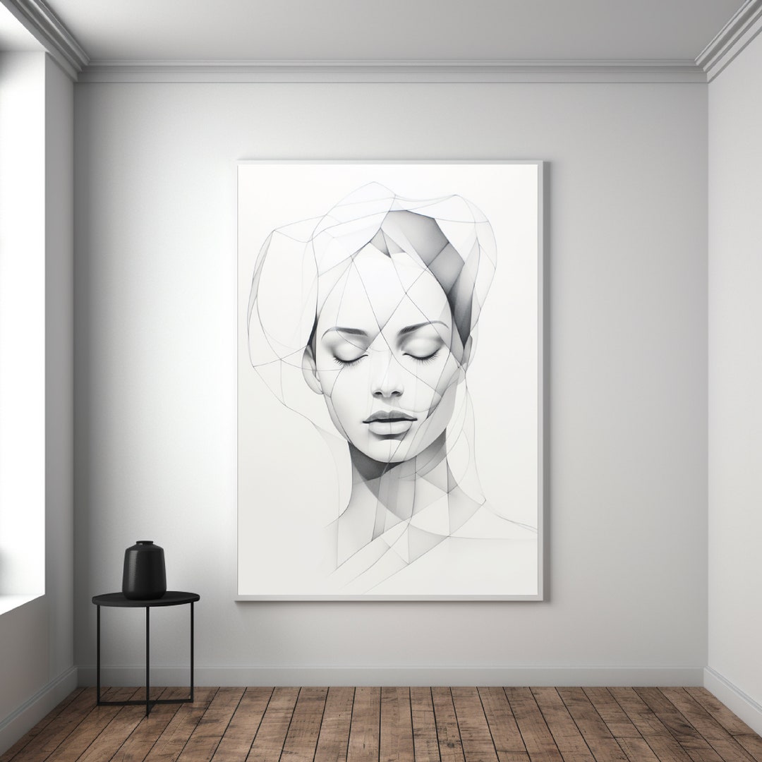 Woman Line Drawing Art Print, Minimalist Feminine One Line Wall Home ...