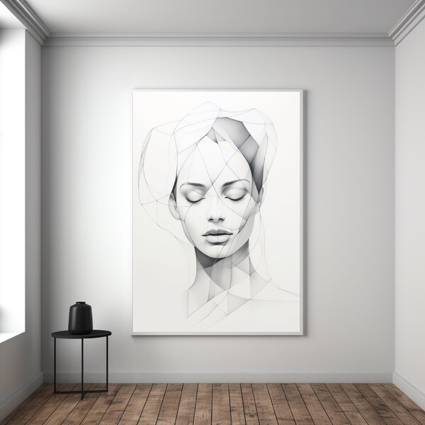 Line Drawing Female Portrait - Etsy