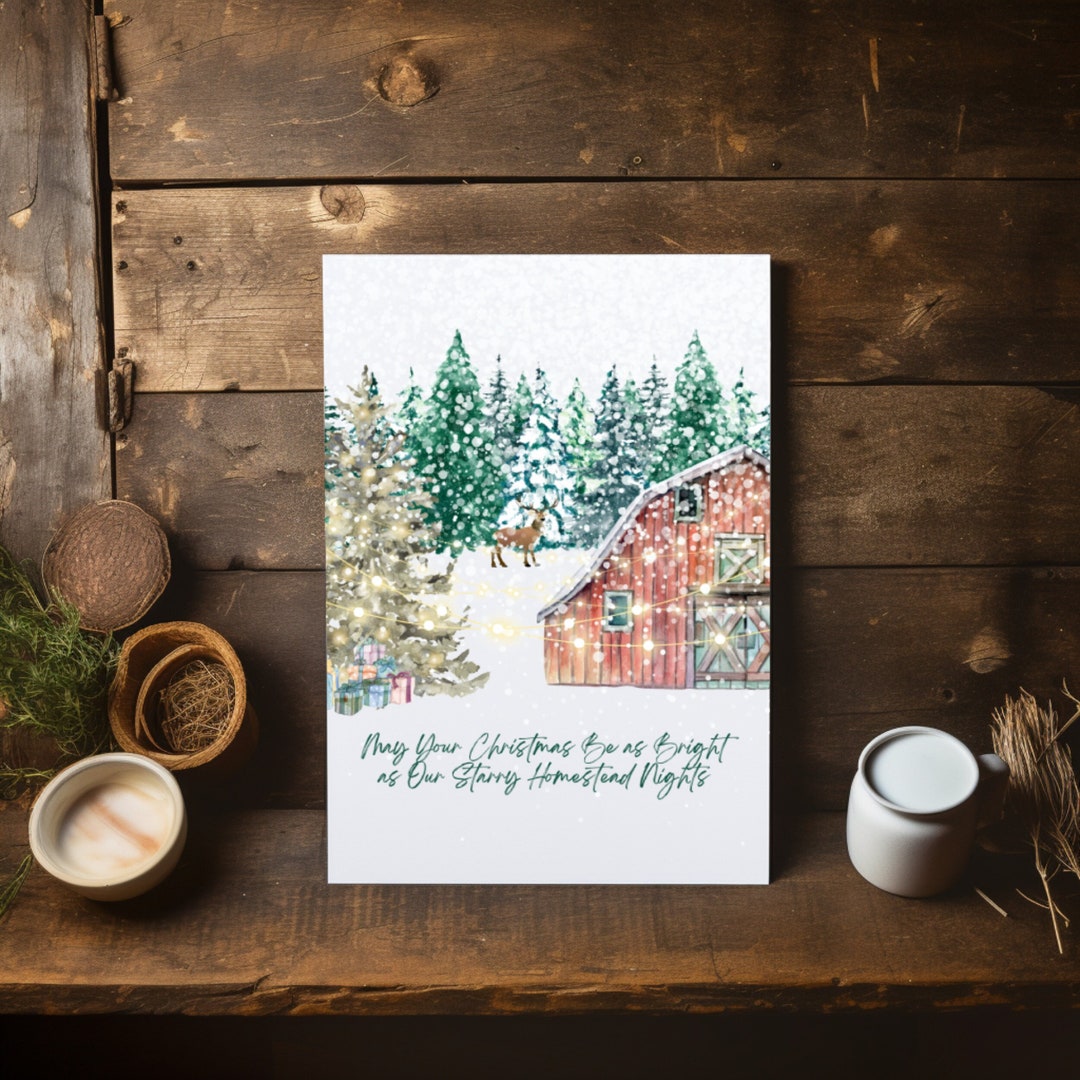 Cozy Christmas Wishes Greeting Cards 1, 10, 30, and 50pcs Warm and Soft ...